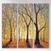 Large Original Hand-painted Triptych Landscape Trees Canvas Painting ...