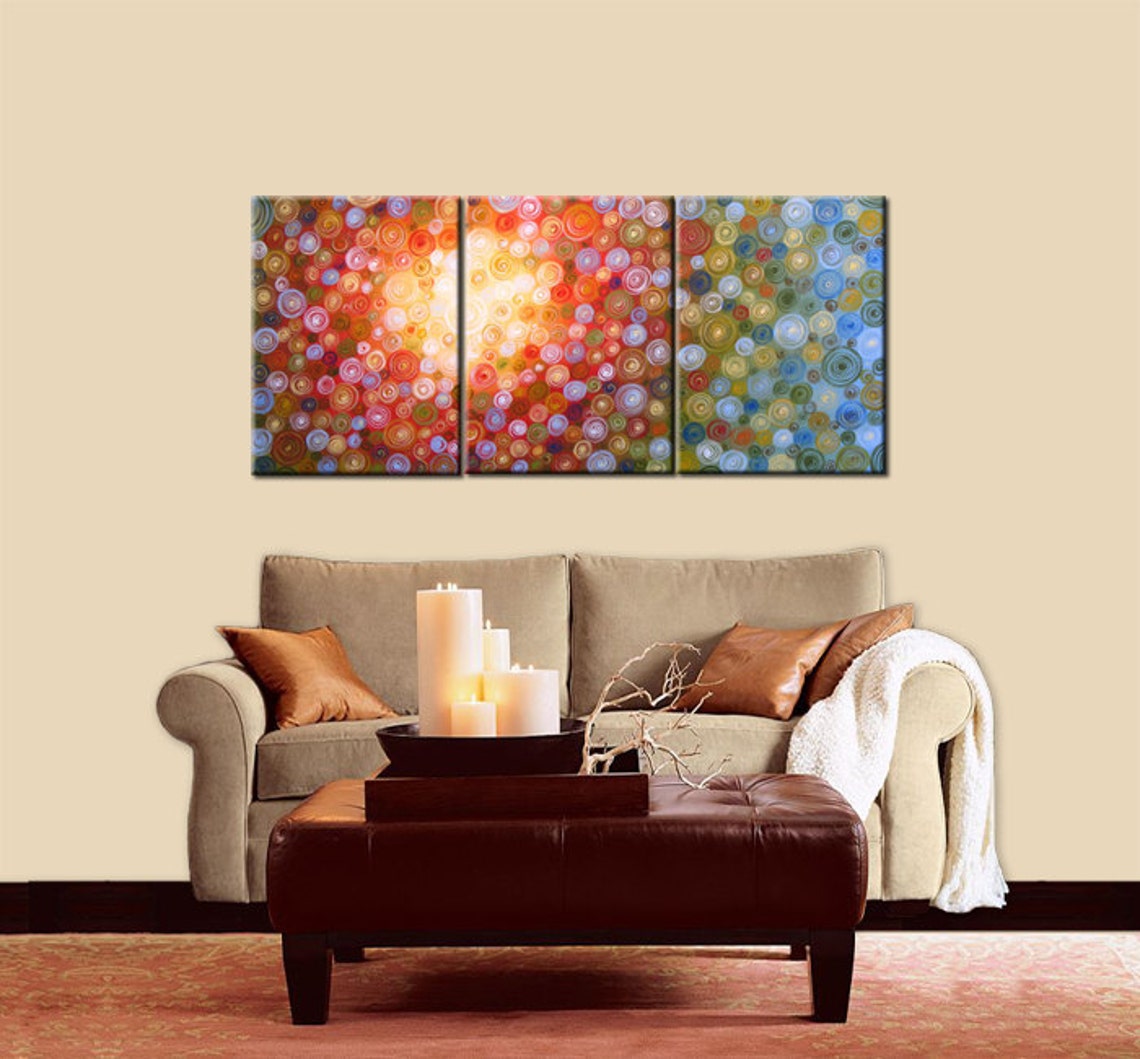 Abstract Art Triptych Painting Original Large Modern - Etsy