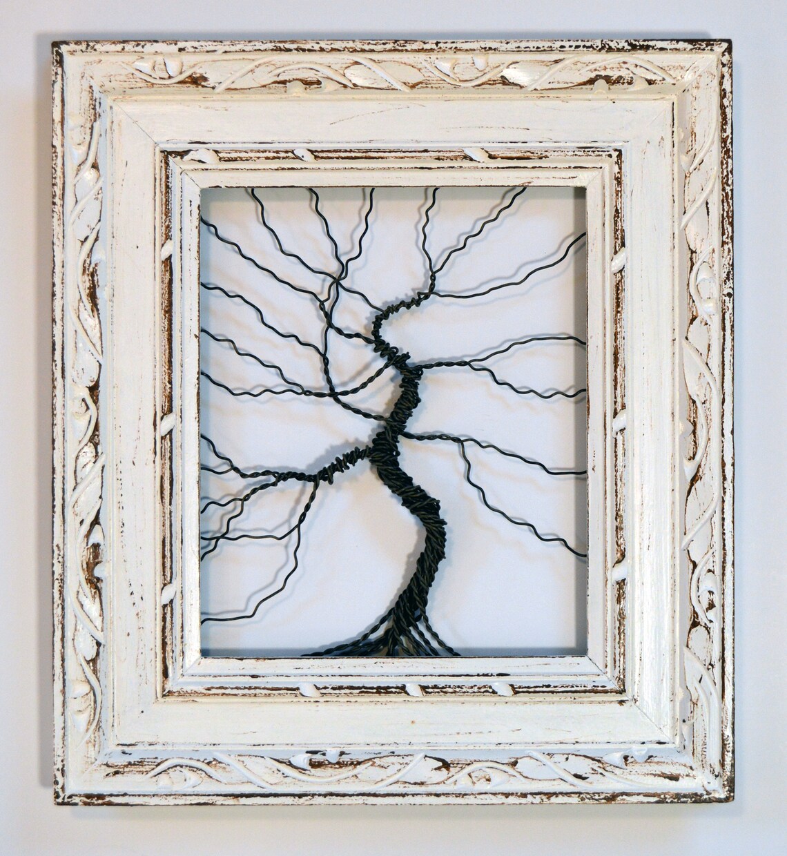 Framed Tree Wall Art / Wire Tree Sculpture Unique Art Object | Etsy