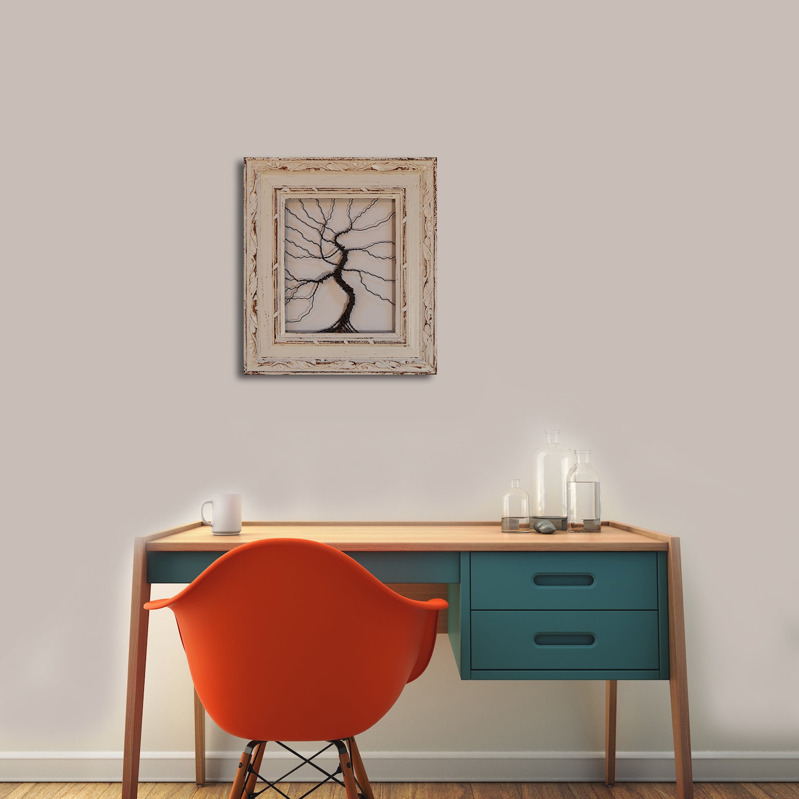 Framed Tree Wall Art / Wire Tree Sculpture Unique Art Object - Etsy