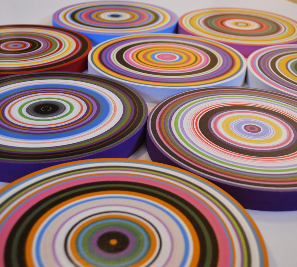 Custom Colors Abstract Colorful Circles Wall Art Mix N Match ...
