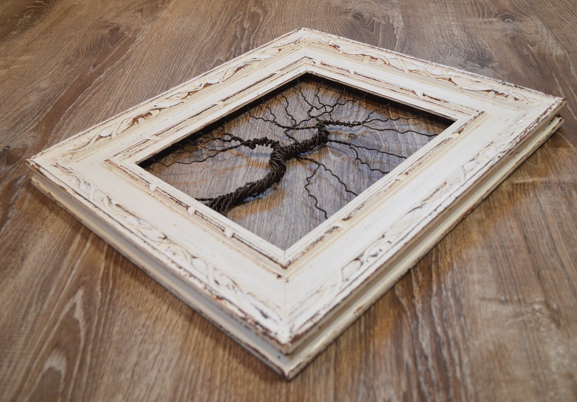 Framed Tree Wall Art / Wire Tree Sculpture Unique Art Object | Etsy