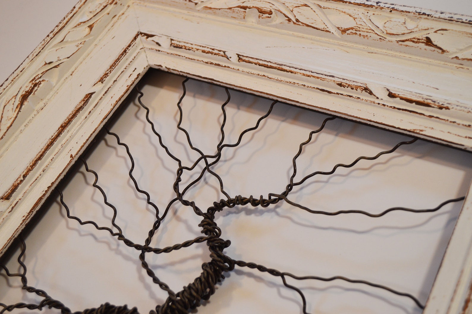 Framed Tree Wall Art / Wire Tree Sculpture Unique Art Object | Etsy