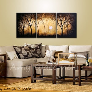 Extra Large Gallery Wall Art Original Triptych Painting Contemporary ...