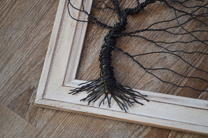 Framed Tree Wall Art / Wire Tree Sculpture Unique Art Object Large ...