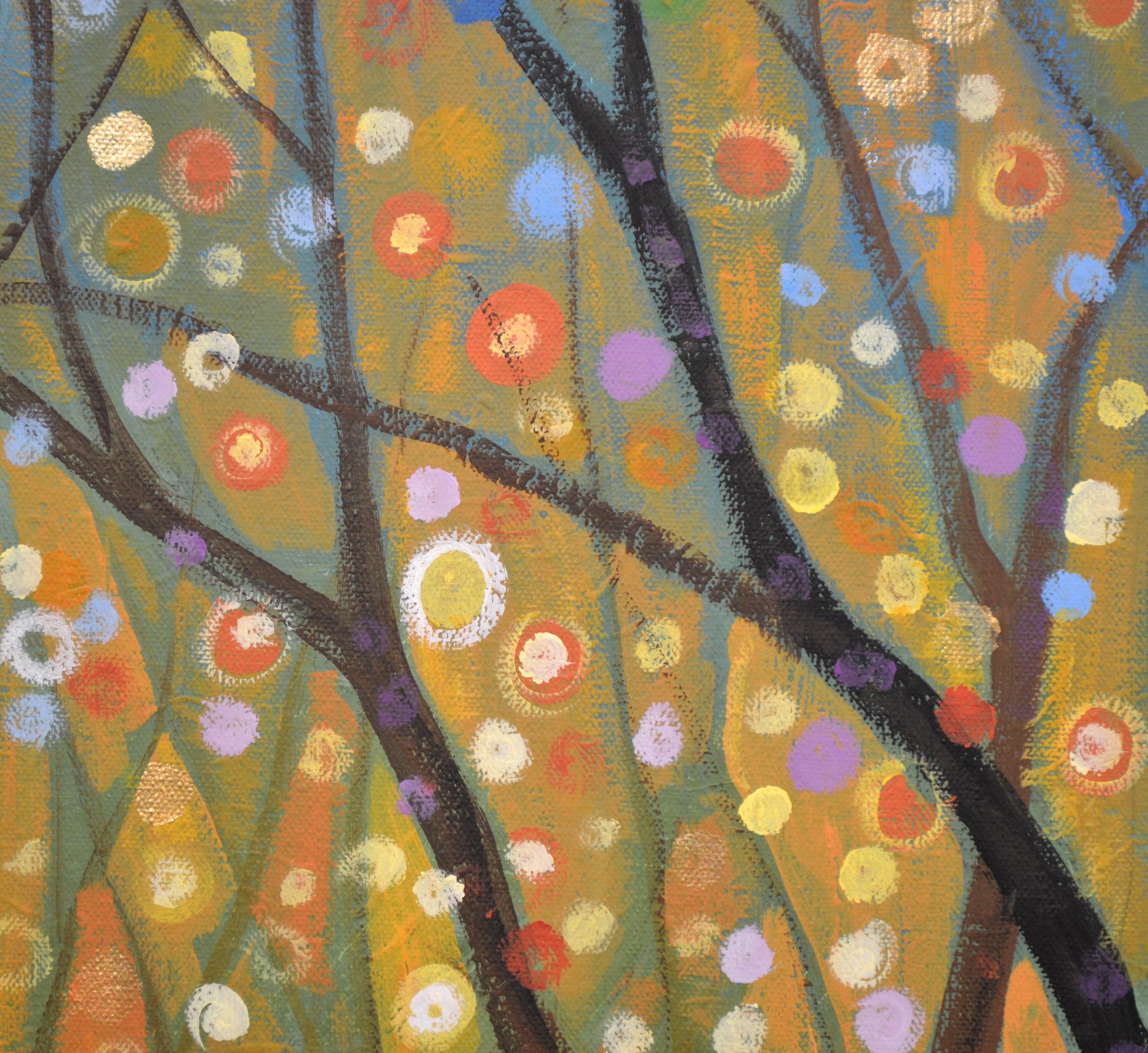 Large Original Hand-painted Triptych Landscape Trees Canvas Painting ...