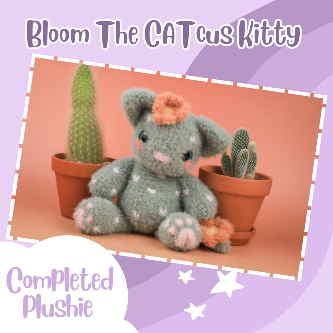 Bloom the Catctus Kitty Amigurumi Crochet Plushie - Finished Product - Etsy
