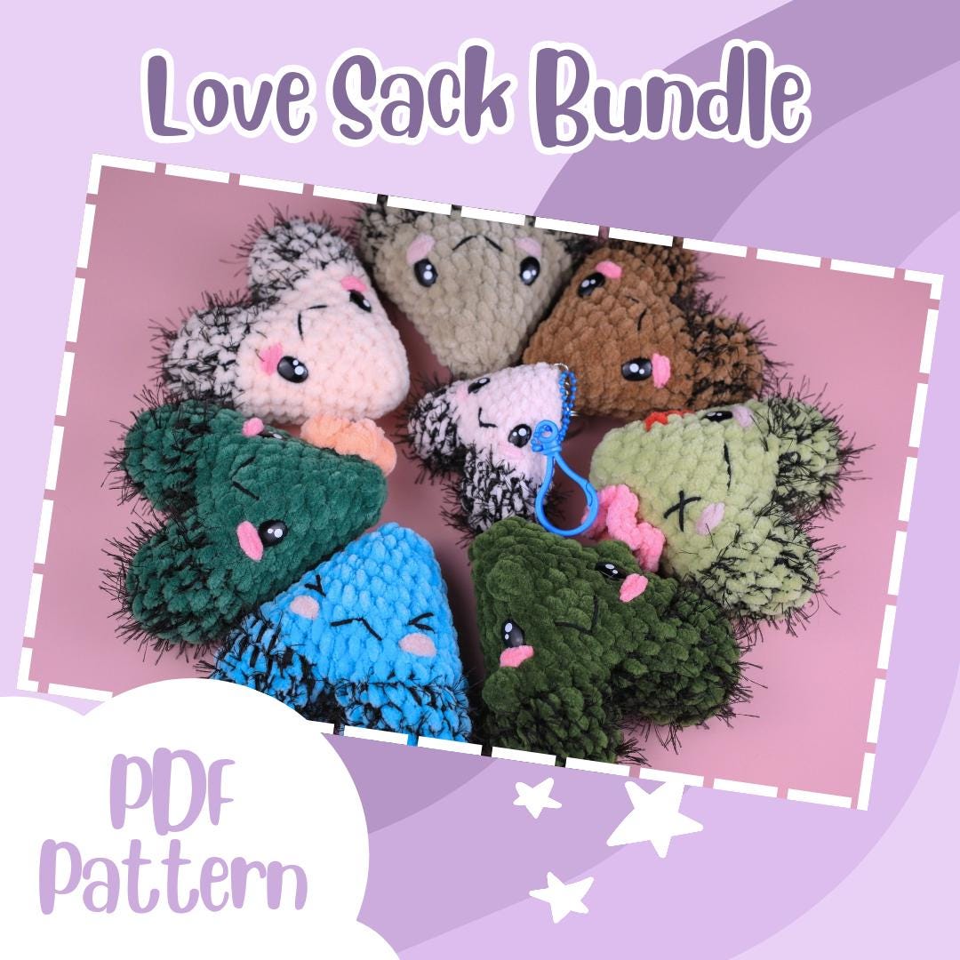Love Sack Heart Balls Amigurumi Crochet PDF Pattern - Digital Download ...
