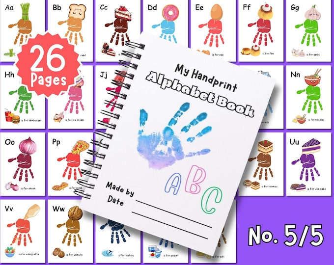 Handprint Alphabet Book Template, Printable Alphabet Handprint Craft ...