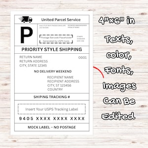 Editable Shipping Label Template, Customizable Mail Sticker (canva) - Etsy