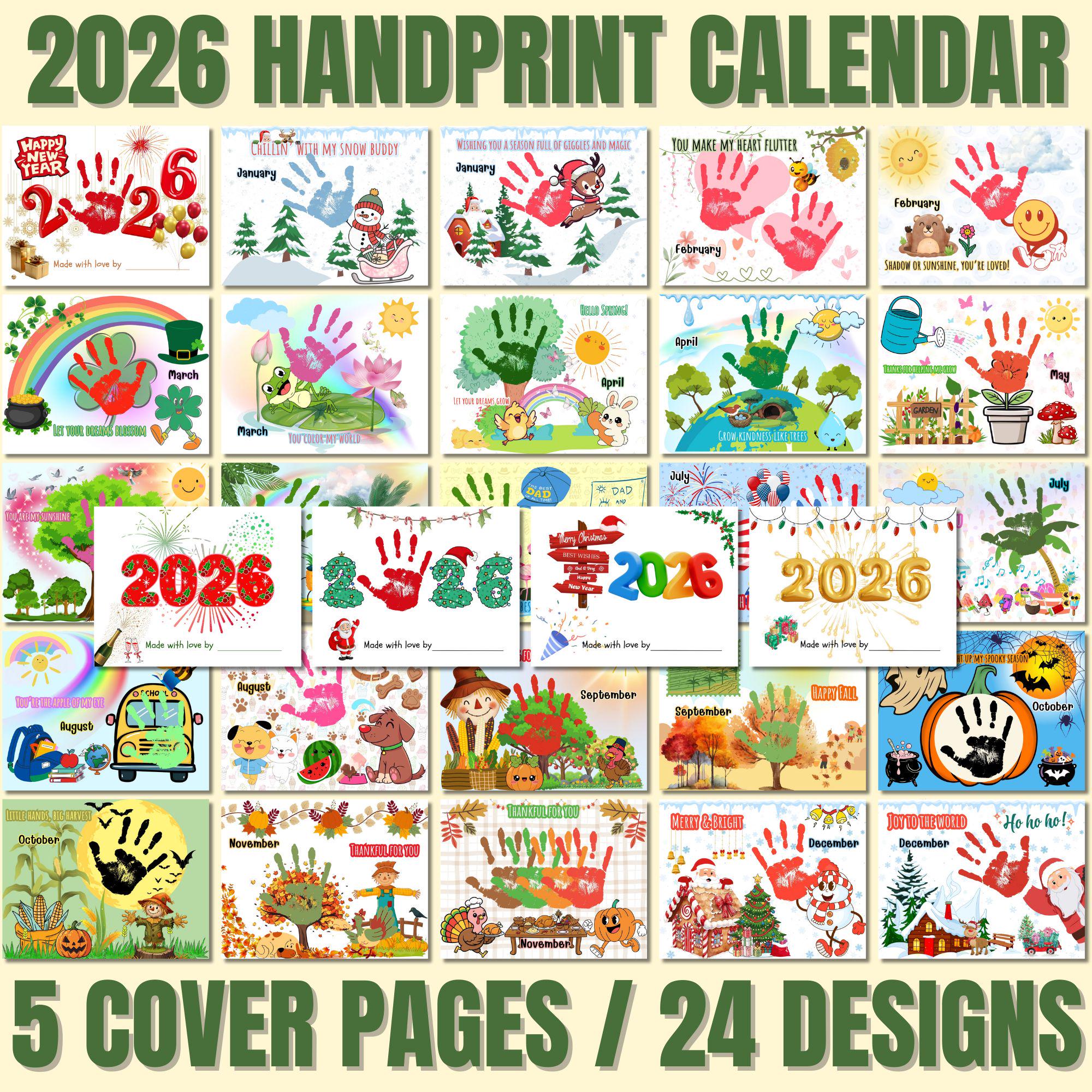 2026 Handprint Calendar Template, Kids DIY Craft (printable) - Etsy