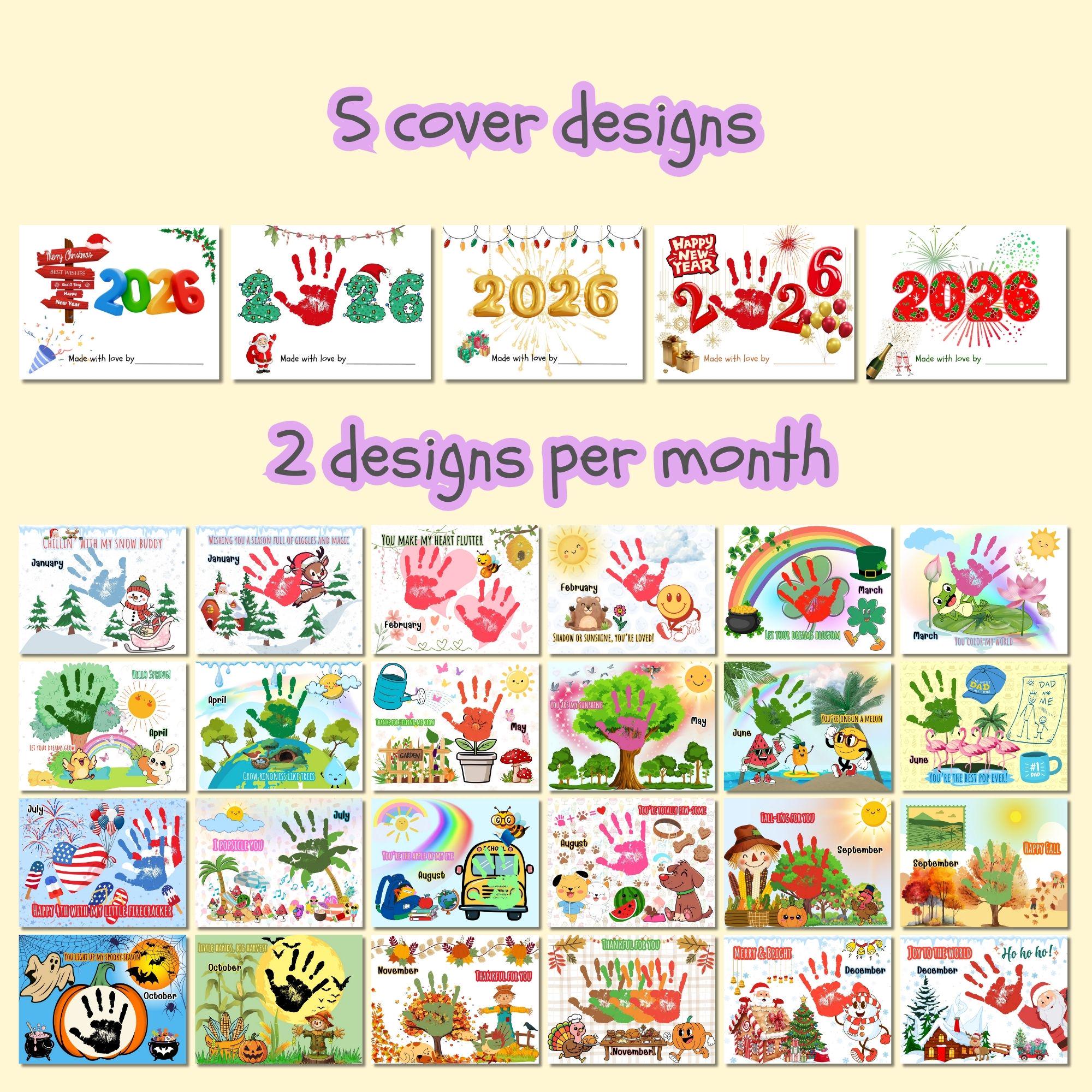 2026 Handprint Calendar Template, Kids DIY Craft (printable) - Etsy