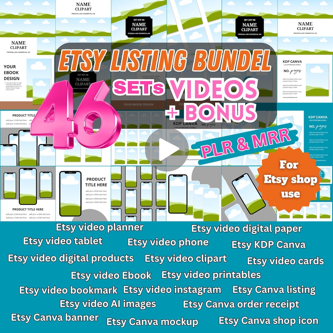 Etsy Video Mockup Template - Etsy Listing Video Template - Editable ...