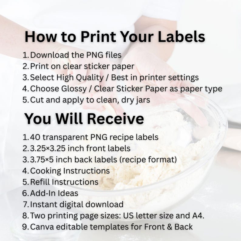 Dry Soup Mix Labels – Pantry Organization, Cooking Instructions ...