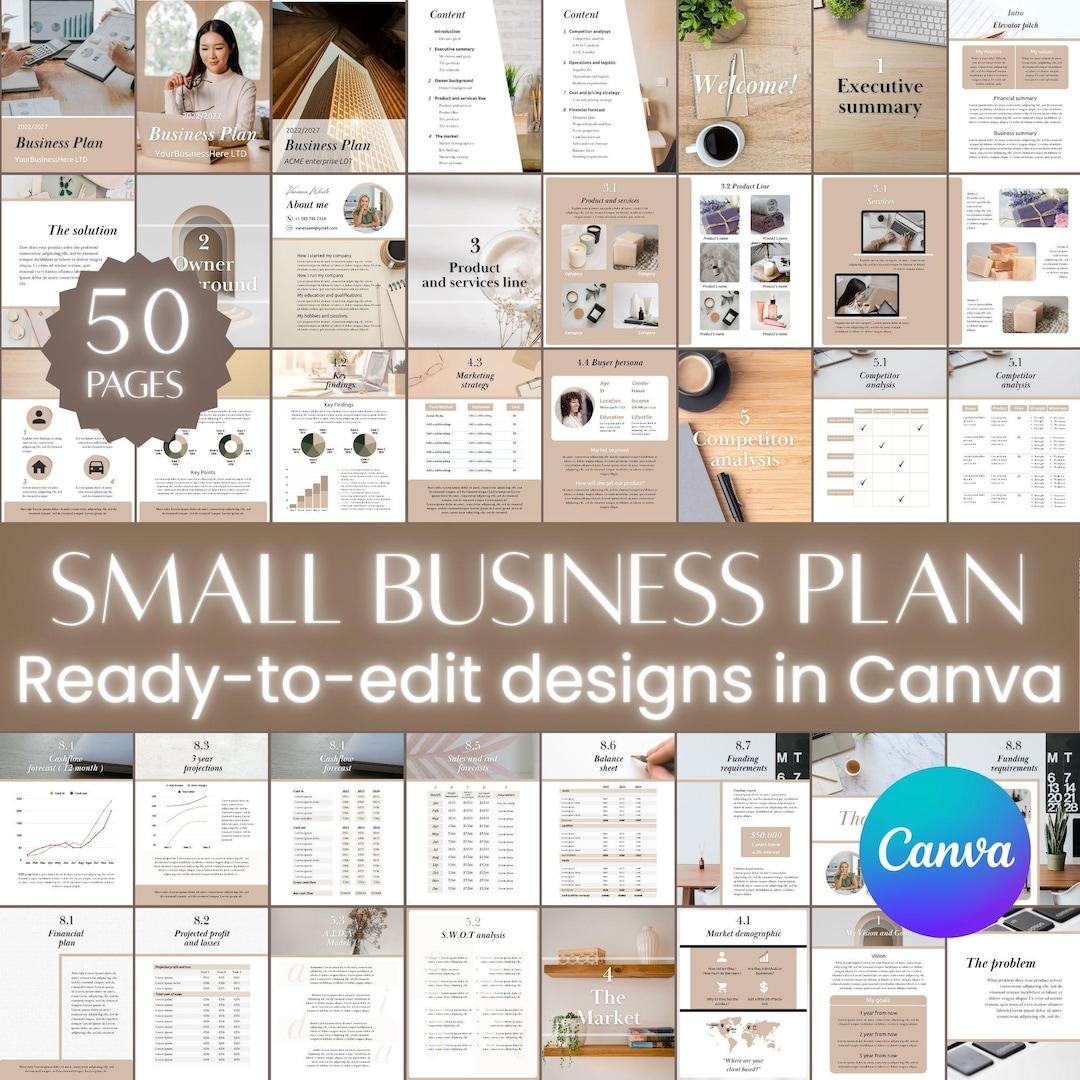 Small Business Planner Canva Template: Startup Workbook (printable ...