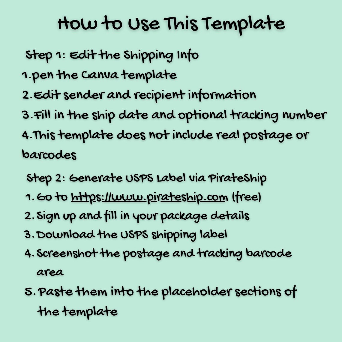 Editable Shipping Label Template, Custom Mail Label, Printable Shipping ...