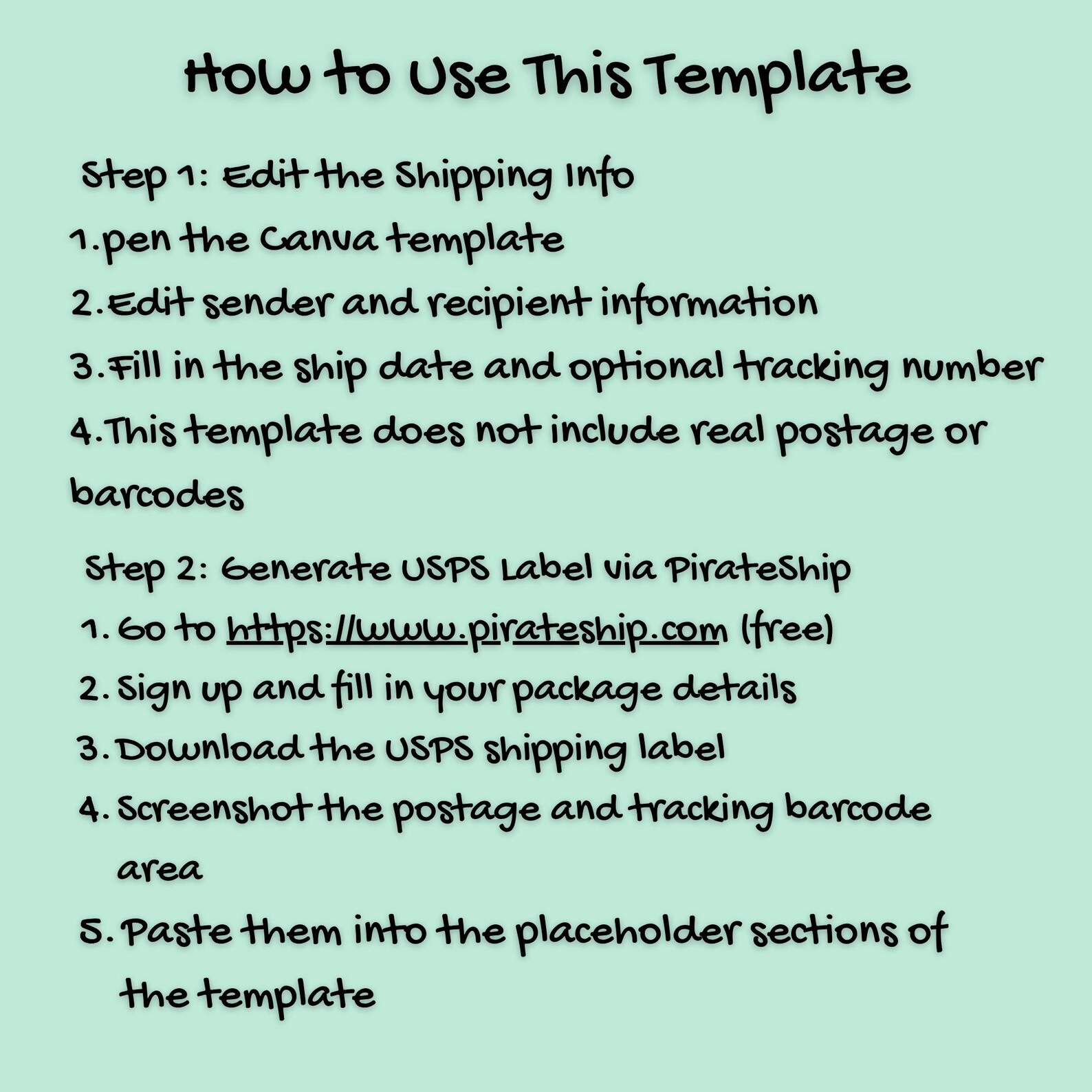 Editable Shipping Label Template, Custom Mail Label, Printable Shipping ...