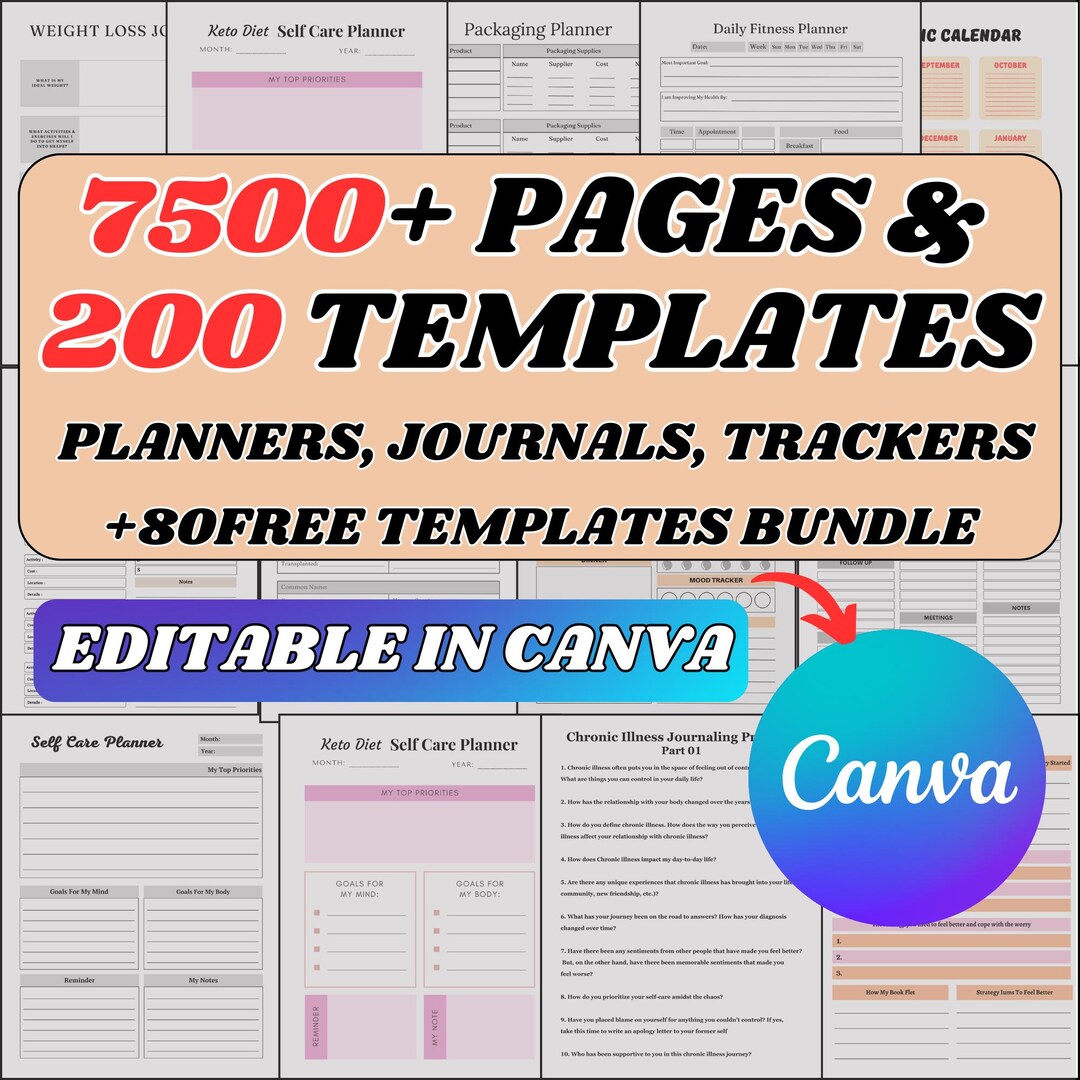 Classic Happy Planner Templates Canva Editable Layouts Digital Planner ...