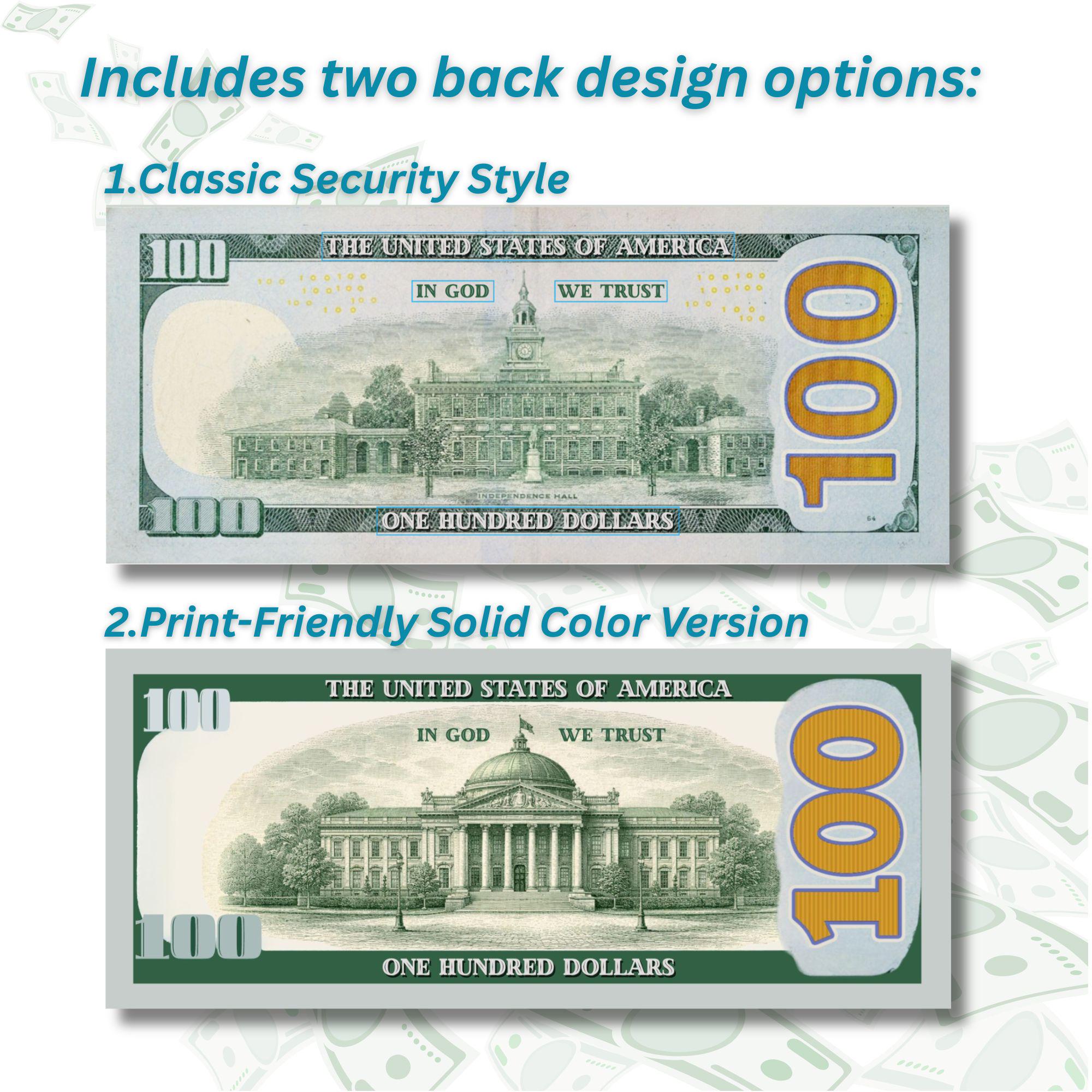 100 Dollar Bill Template, Customizable Canva Money, Editable Design ...