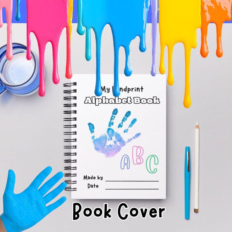 Handprint Alphabet Book Template, DIY Preschool Craft, Printable ...