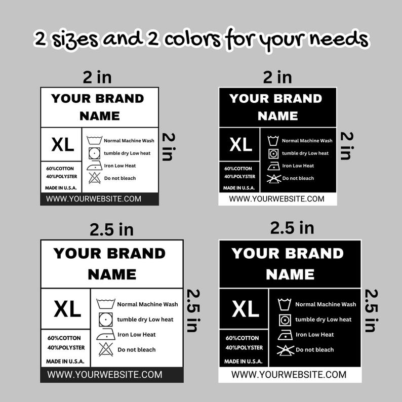Editable Clothing Tag Templates, Custom Garment Labels (canva) - Etsy