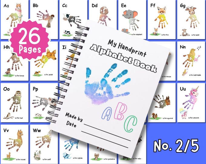 Handprint Alphabet Book Template, Printable Alphabet Handprint Craft ...