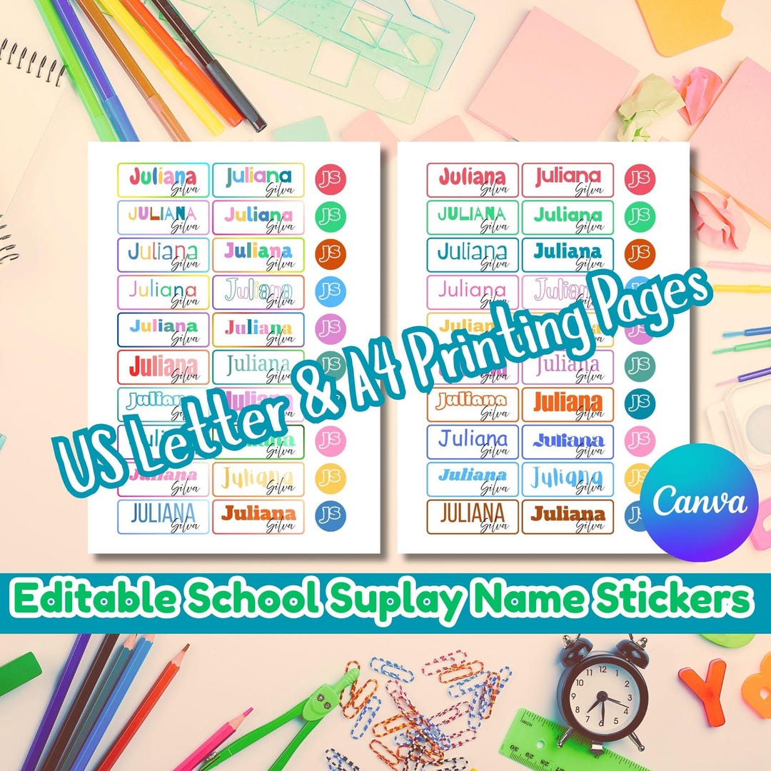School Supply Labels, Custom Name Tags, Waterproof Stickers for Daycare ...