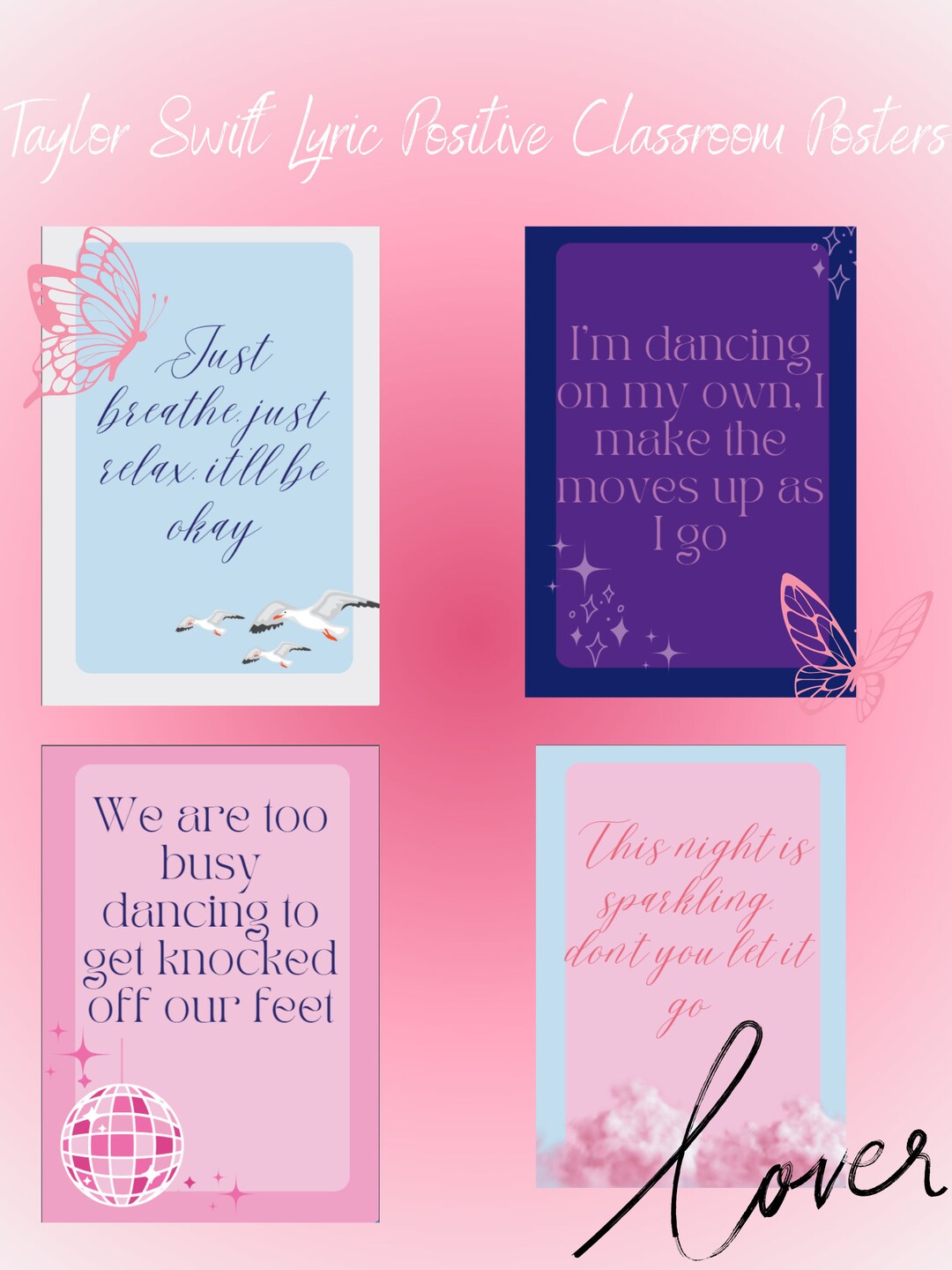 Taylor Swift Lyric Classroom Posters - Etsy