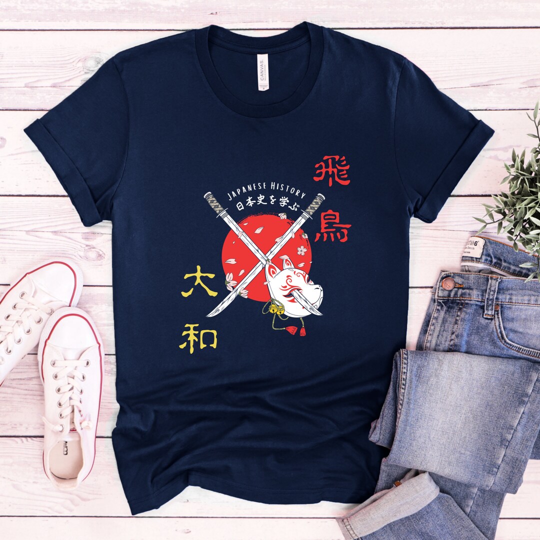 Asuka Yamato Periods Japanese History Shirt Katana Kitsune Fox Mask T ...