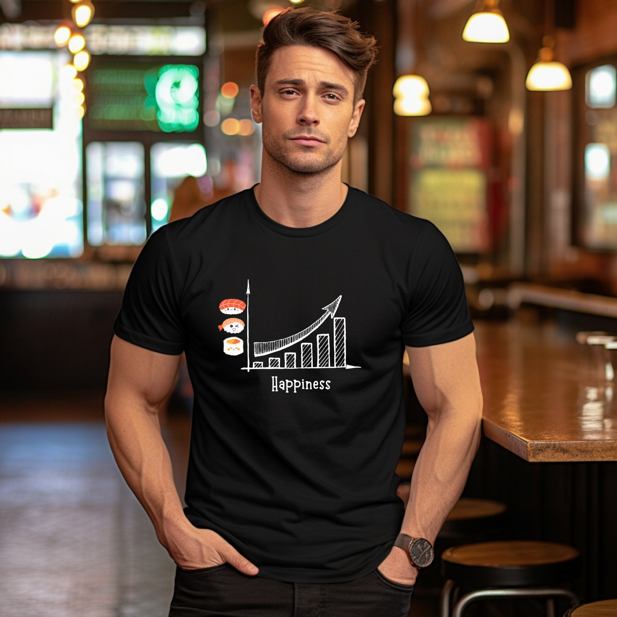 Nigiri Sushi and Happiness Graph Shirt Kawaii Sushi Foodie Funny Math ...