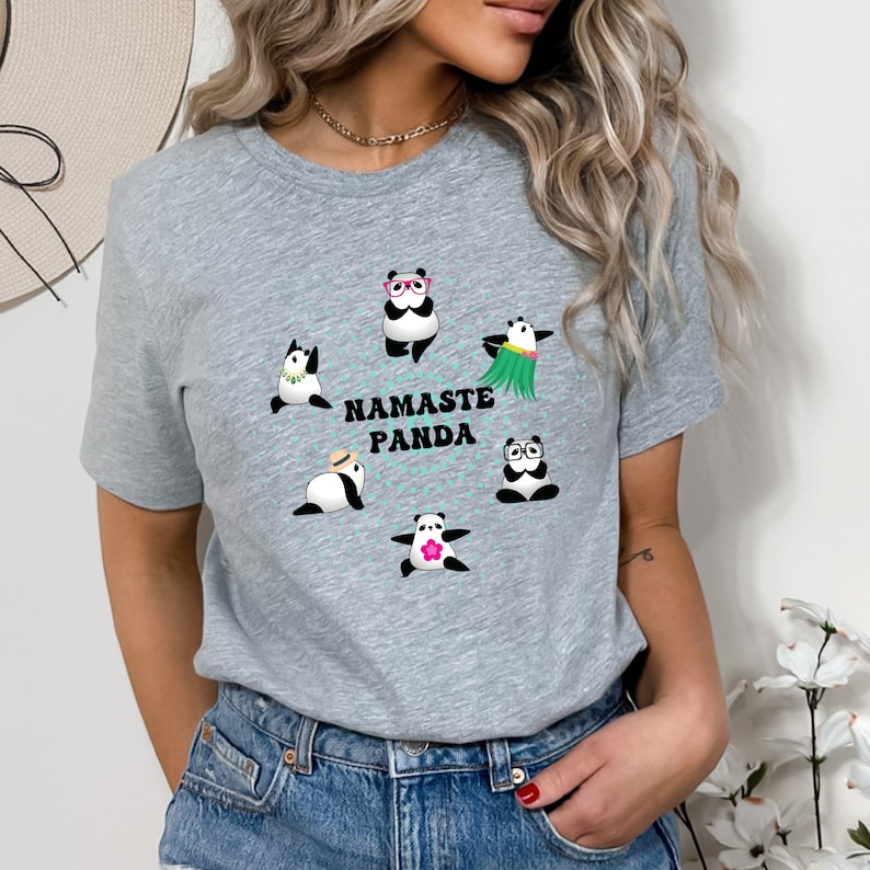 Namaste Panda T-shirt Kawaii Cute Yoga Yogini Panda Shirt Gift for Yogi ...