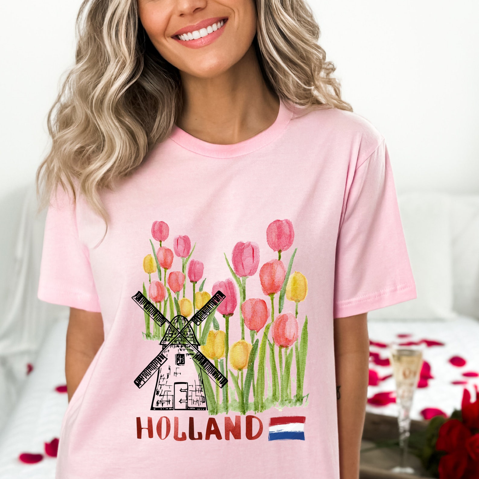 Holland T Shirt Tulip Amsterdam T Shirt Dutch Windmill T Shirt - Etsy