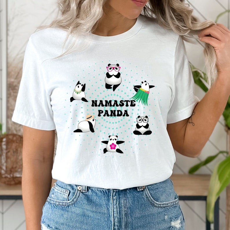 Namaste Panda T-shirt Kawaii Cute Yoga Yogini Panda Shirt Gift for Yogi ...