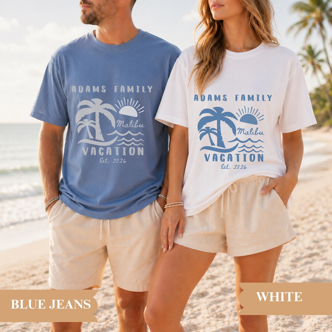 Custom Summer Beach Trip T Shirt, Malibu Family Vacation Shirt ...
