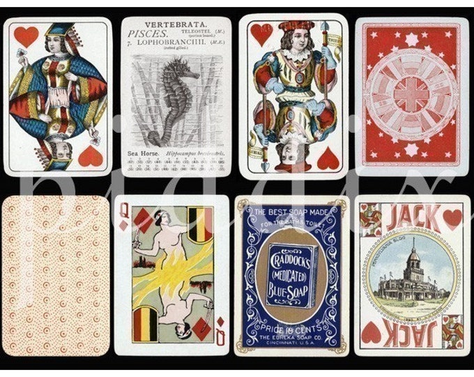 Antique Playing Cards From the 1700s-1930s for Aceos and More -- Piddix ...