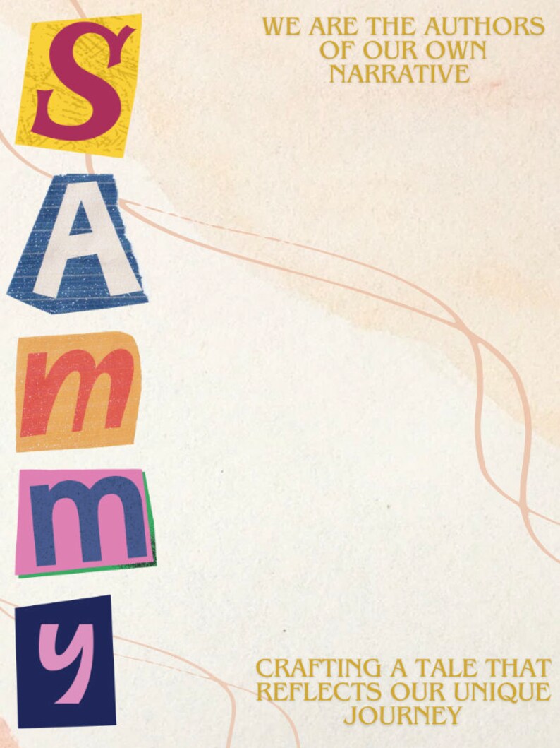 Custom Scrapbook Name Affirmation Wall Art Digital Download for 18 X 24 ...