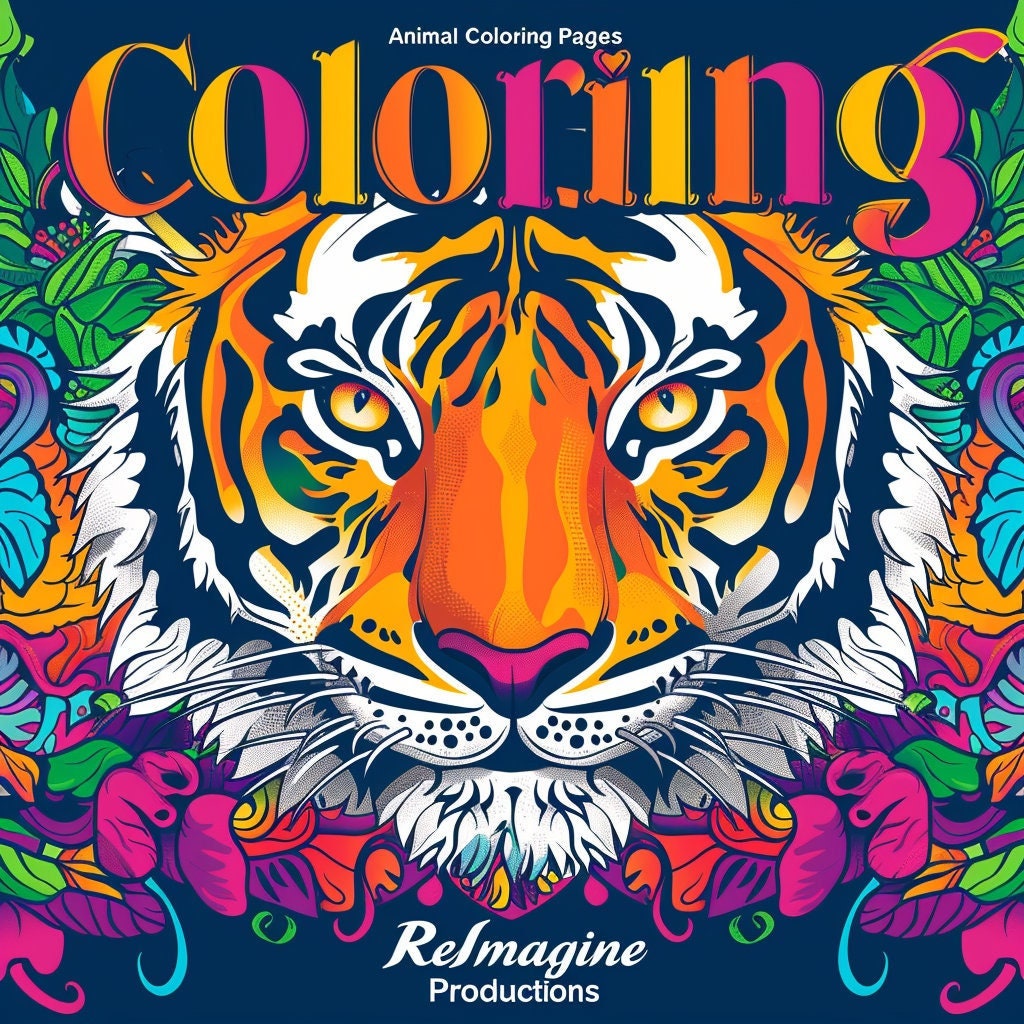 50 Animal Coloring Pages for Kids 2-printable Coloring Book - Etsy