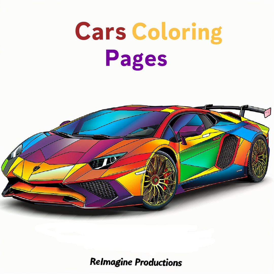 50 Exotic Car Coloring Pages for Kids-printable Coloring Book - Etsy UK