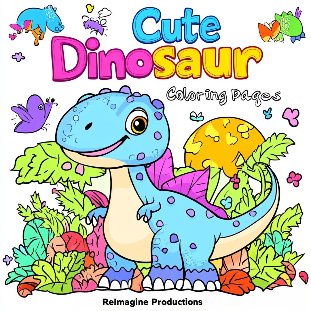 50 Cute Dinosaur Coloring Pages for Kids-printable Coloring Book - Etsy