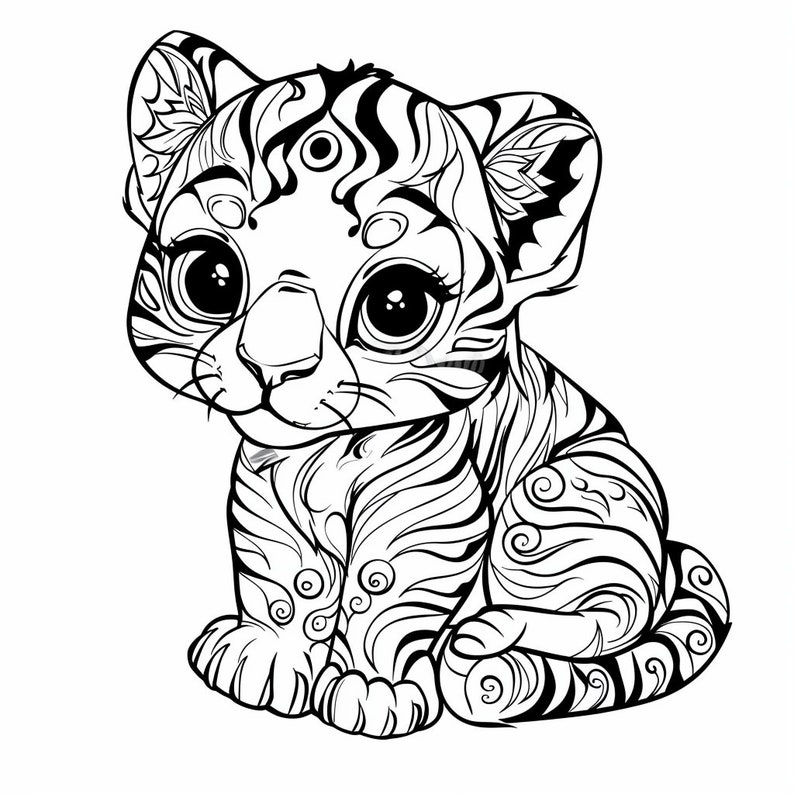 50 Animal Coloring Pages for Kids 2-printable Coloring Book - Etsy