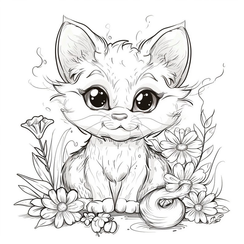50 Animal Coloring Pages for Kids 2-printable Coloring Book - Etsy