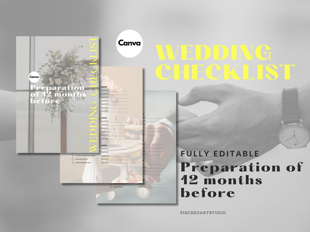 Editable Wedding Checklist, Wedding Planning Checklist, Wedding ...
