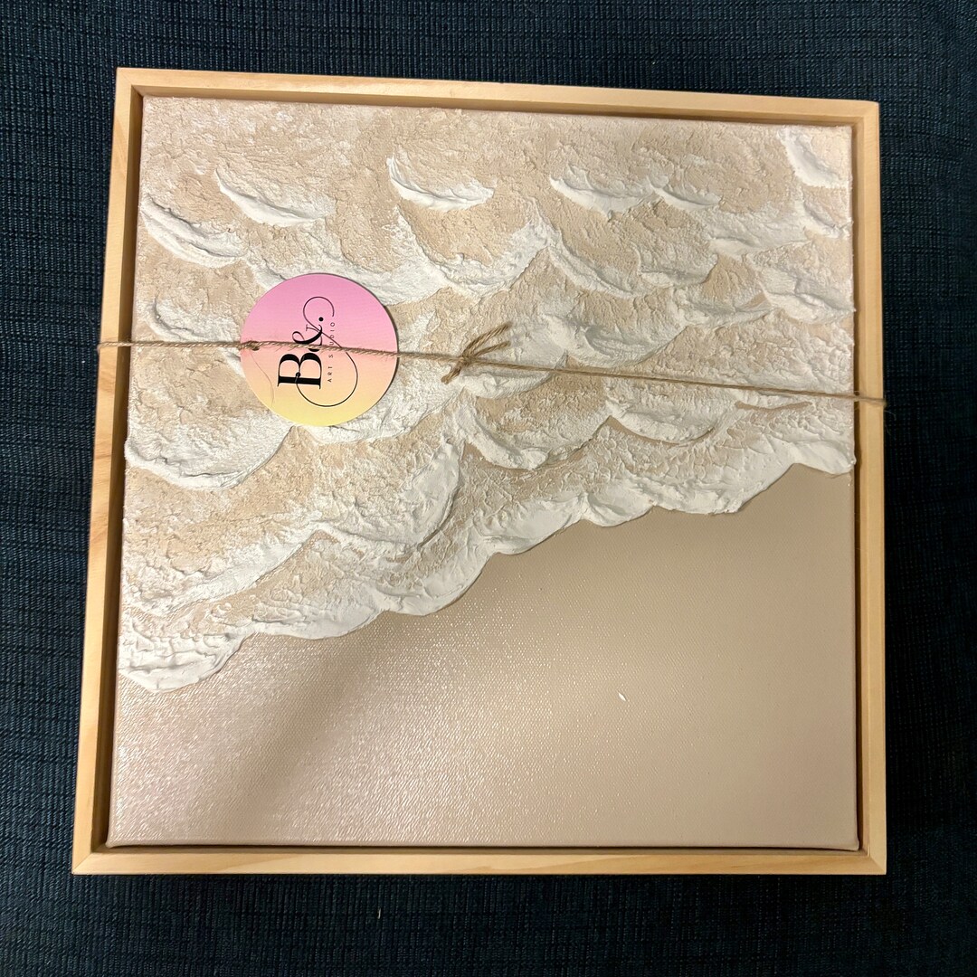 Tidal Textured Wall Art Plaster Wall Art 3D Coastal Art Ocean Textured ...