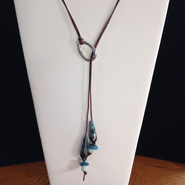 Leather Lariat - Etsy