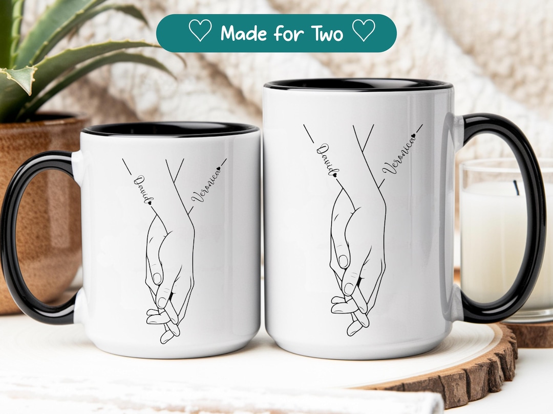 Matching Couple Mugs With Names – Personalized Coffee Cups for Couples ...