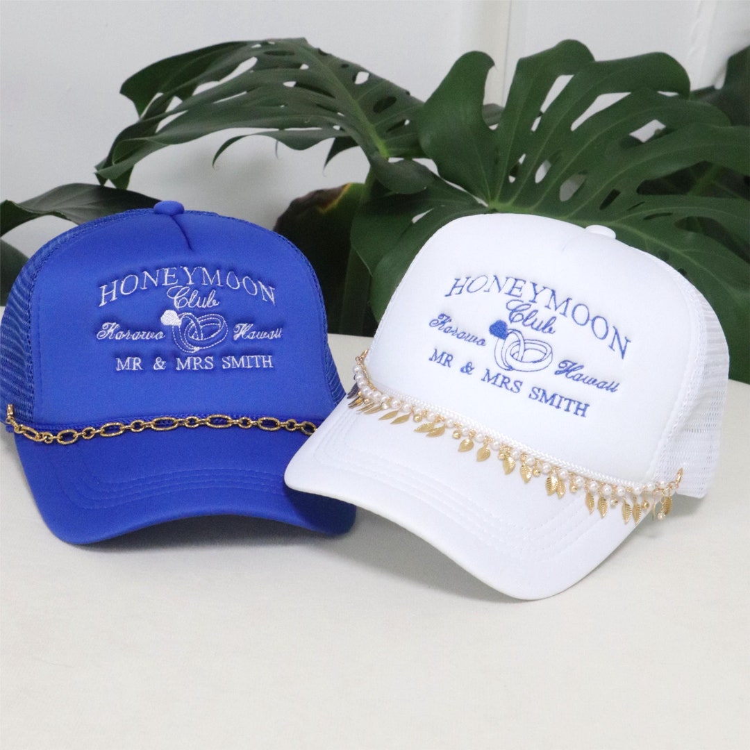 Custom Honeymoon Caps | Personalized Bride & Groom Trucker Hats ...
