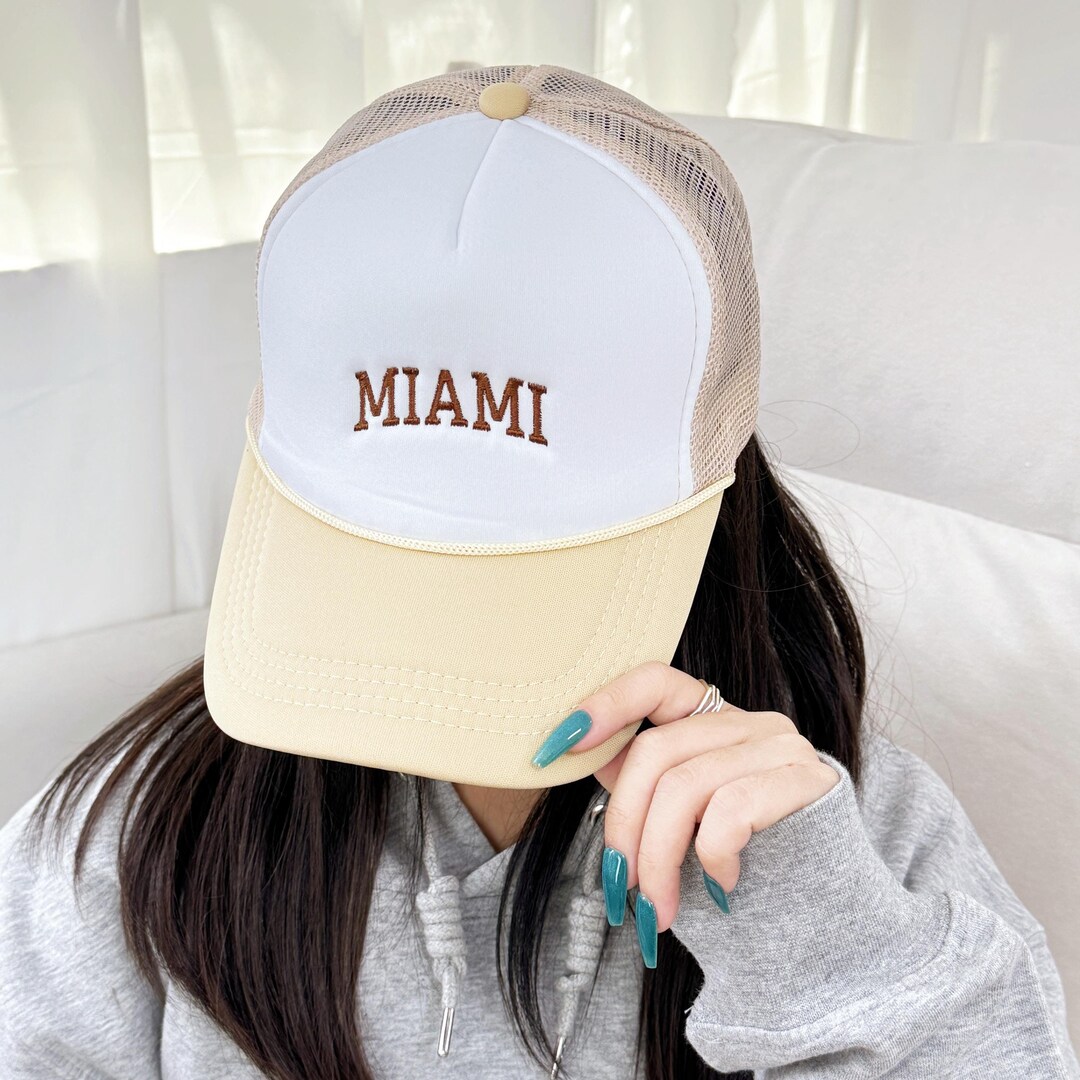 MIAMI Trucker Hat Custom Embroidery With Your City, State, Name, or ...