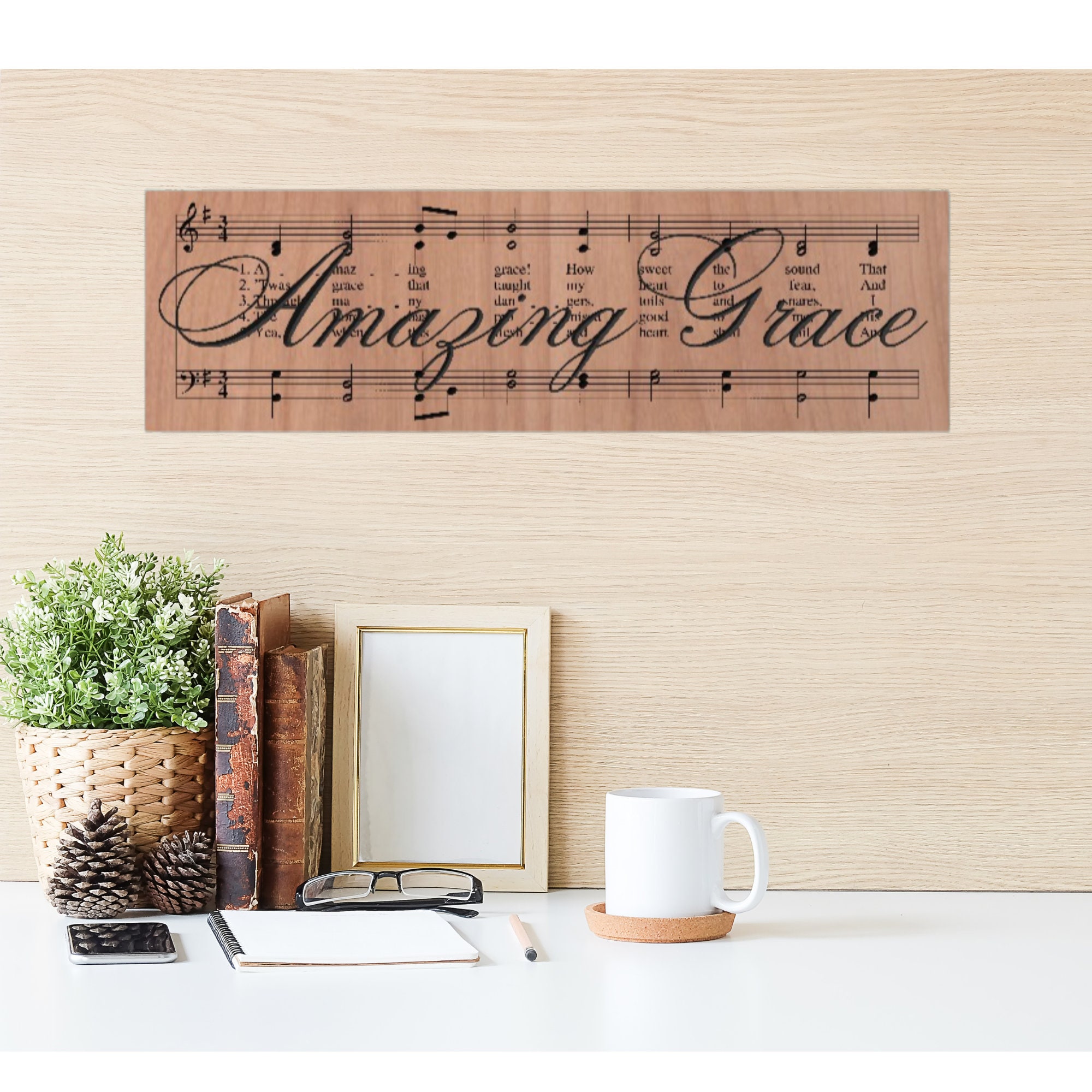 Amazing Grace Laser & CNC File - Hymn Title on Top of the Music Notes ...