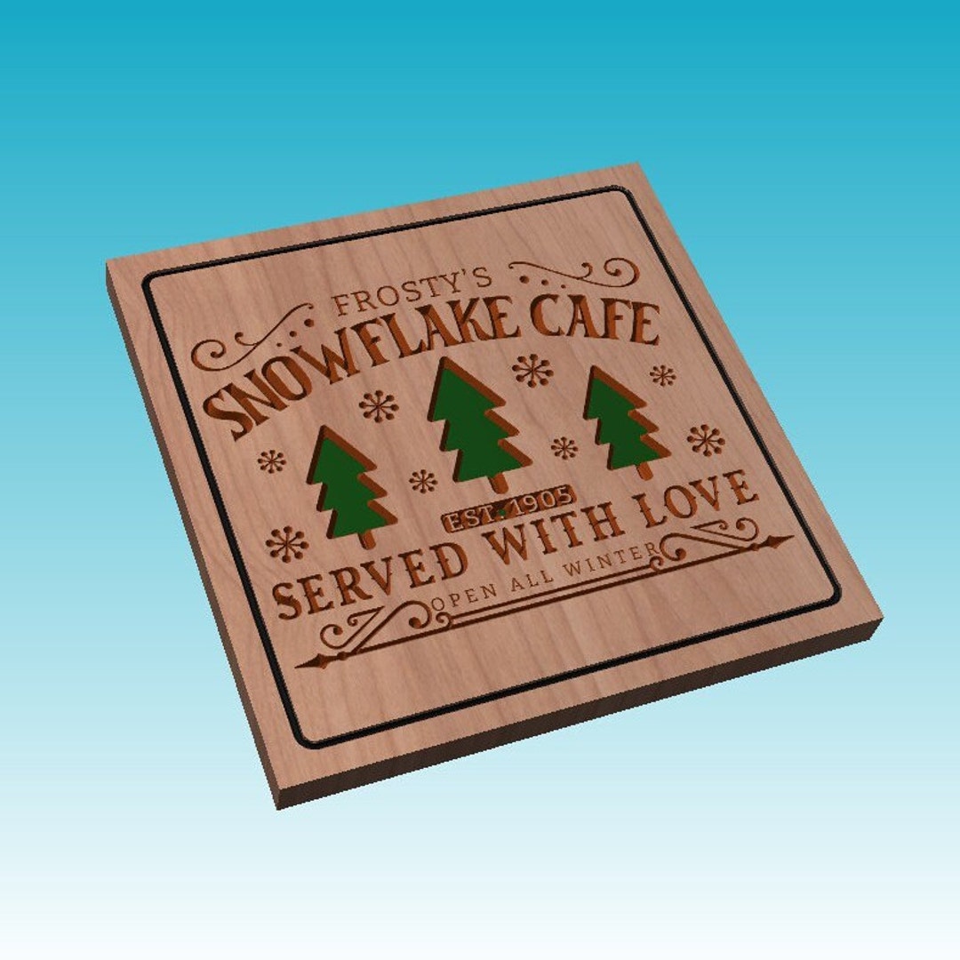 Frosty's Snowflake Cafe Christmas Sign - CNC Laser Cut Files (digital ...
