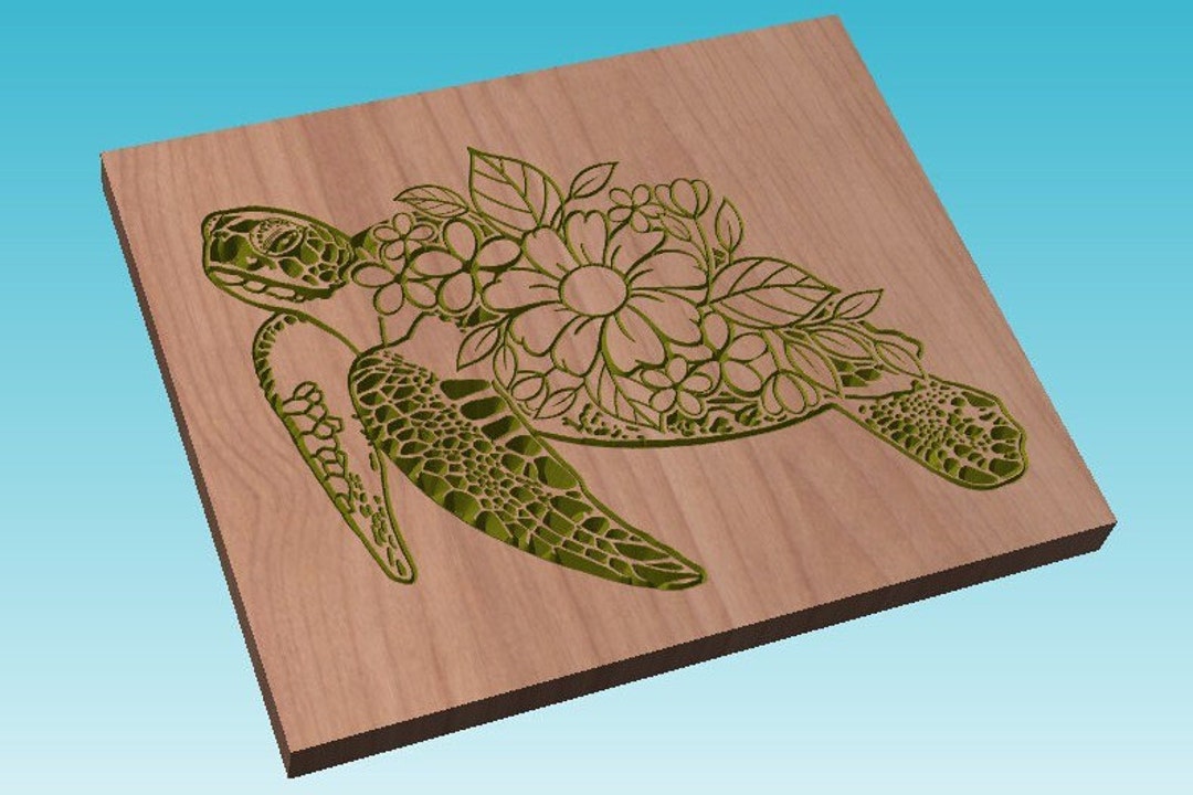 Floral Sea Turtle CNC File: Wood Carving Vector (digital Download) - Etsy